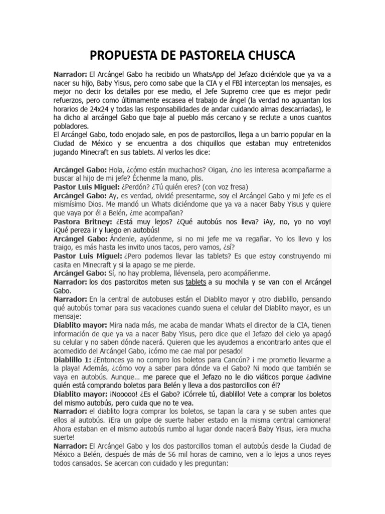 Propuesta de Pastorela Chusca | PDF