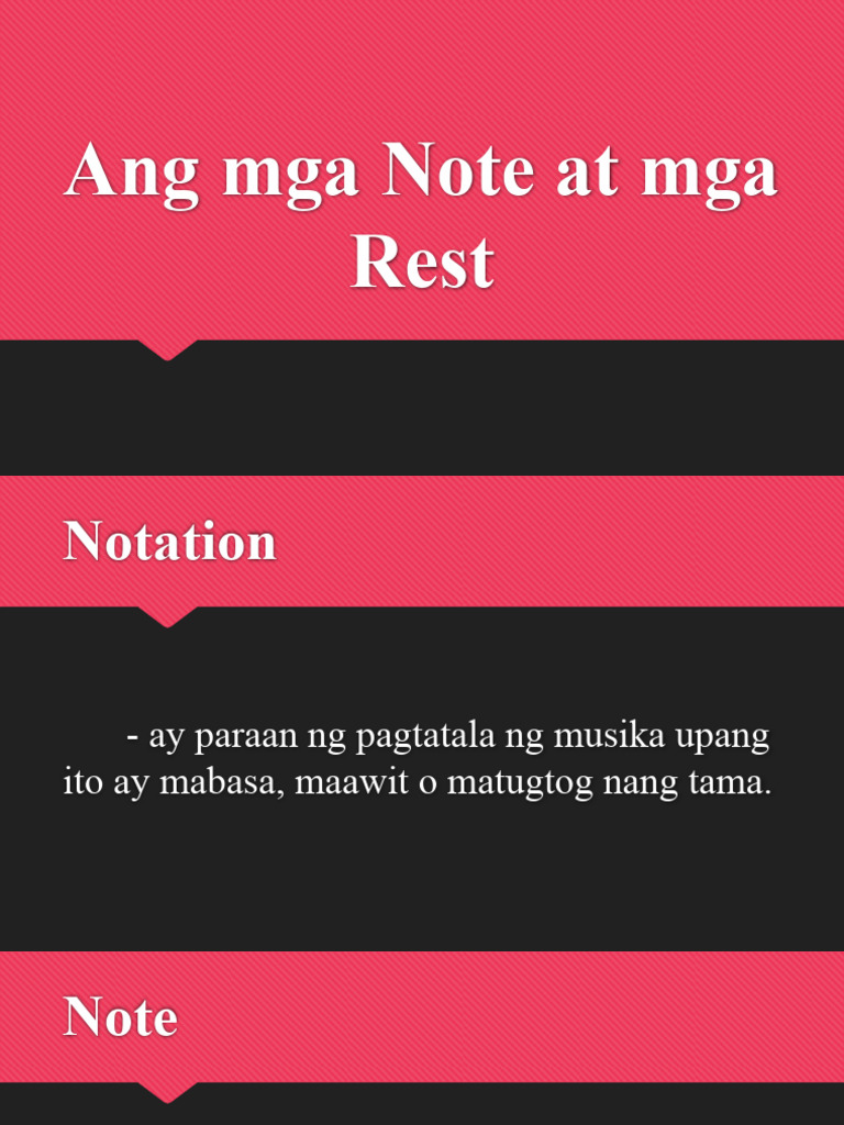 Ang Mga Note at Mga Rest Grade 5 | PDF