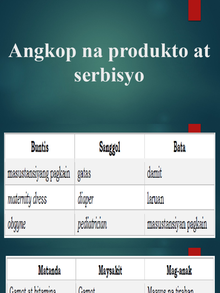 Angkop Na Produkto at Serbisyo Grade 5 | PDF