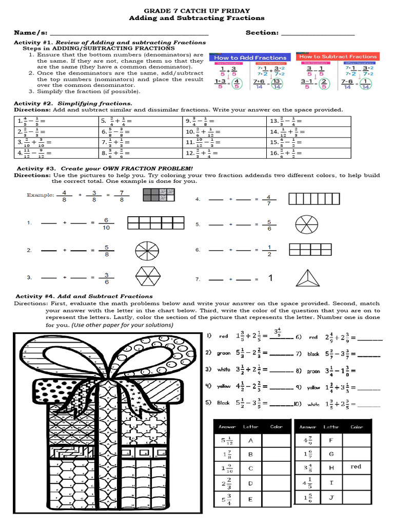 Catch-Up-Fractions March 22 | PDF | Mathematics | Arithmetic