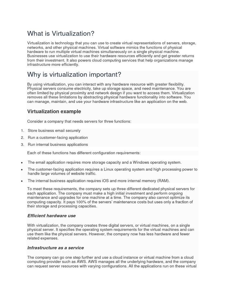 What Is Virtualization | PDF | Virtualization | Cloud Computing