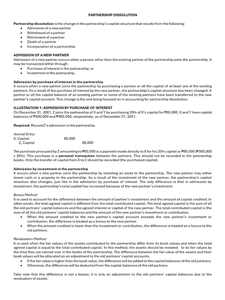 03 Partnership Dissolution | PDF | Balance Sheet | Partnership