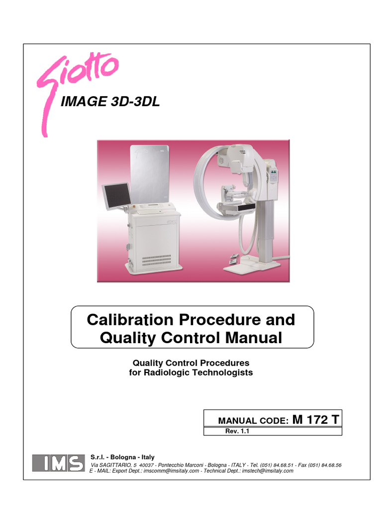 IMS Giotto Image 3D y 3DL Quality Control Manual | PDF | Signal To Noise Ratio