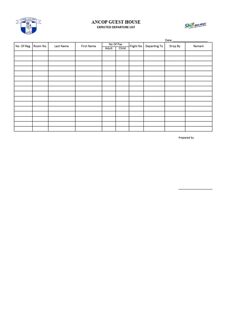 Expected Departure List | PDF