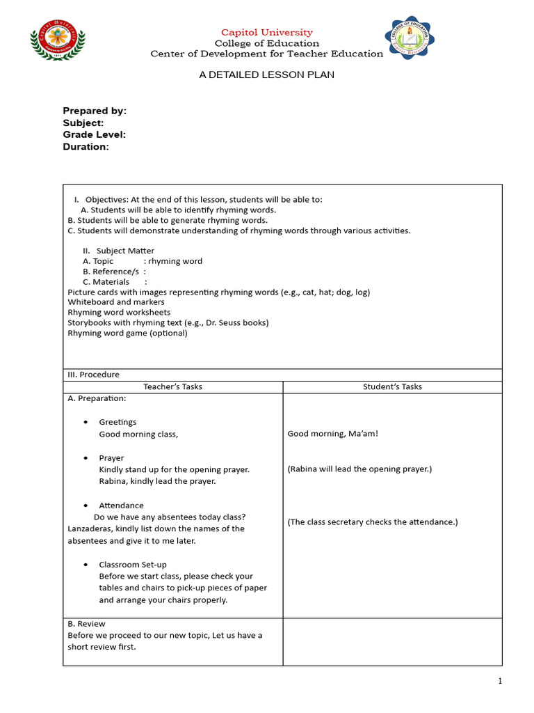 Lesson Plan English | Download Free PDF | Lesson Plan | Cognition