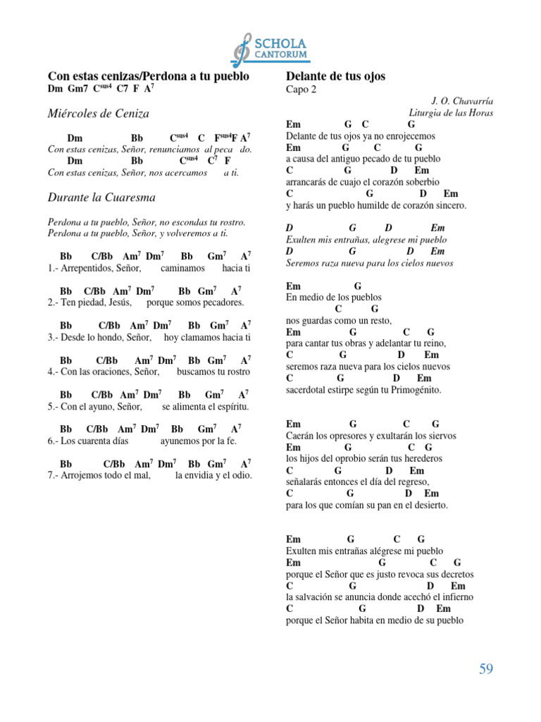 Cánticos de Cuaresma y Perdón | PDF | Adoración Cristiana Y Liturgia
