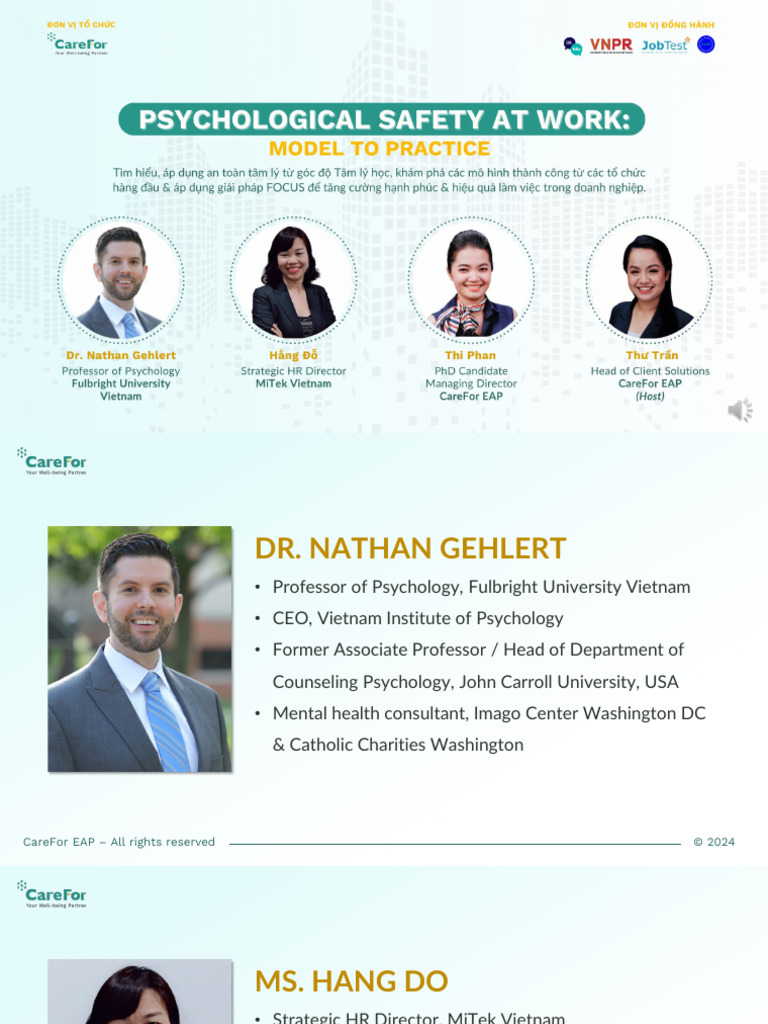 CareFor EAP - Document - Psychological Safety Webinar | PDF | Leadership | Psychology