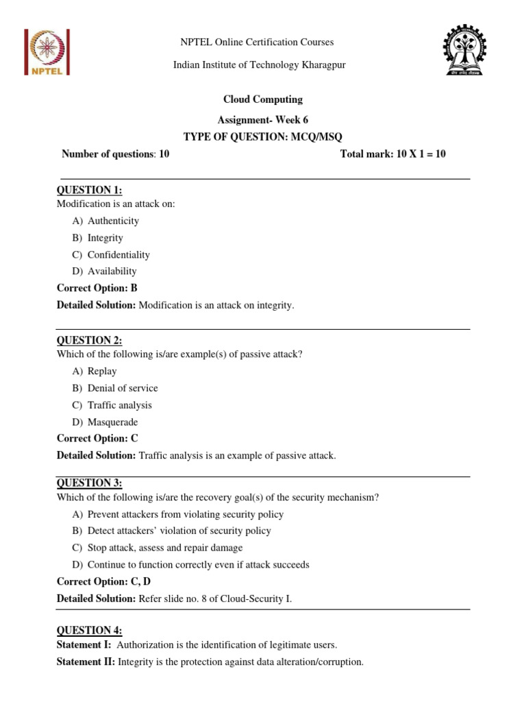 Assignment 6 Solution | PDF | Security | Computer Security Assignment 6 Solution | PDF | Security | Computer Security