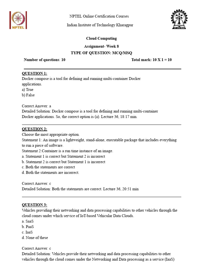 Assignment 8 Solution | PDF | Cloud Computing | Software As A Service