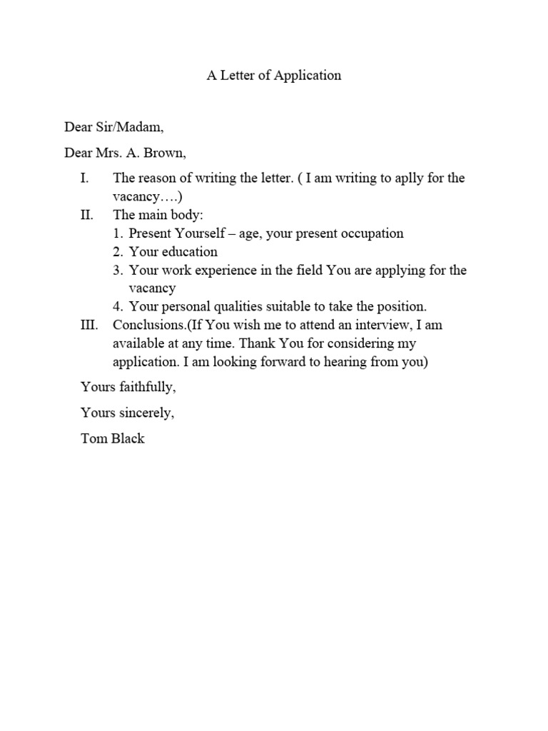 Sample Job Application Letter | PDF