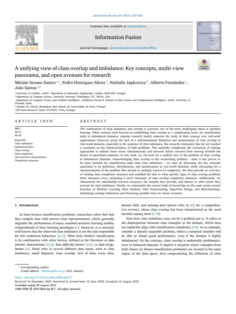 A Unifying View of Class Overlap and Imbalance | PDF | Complexity | Machine Learning