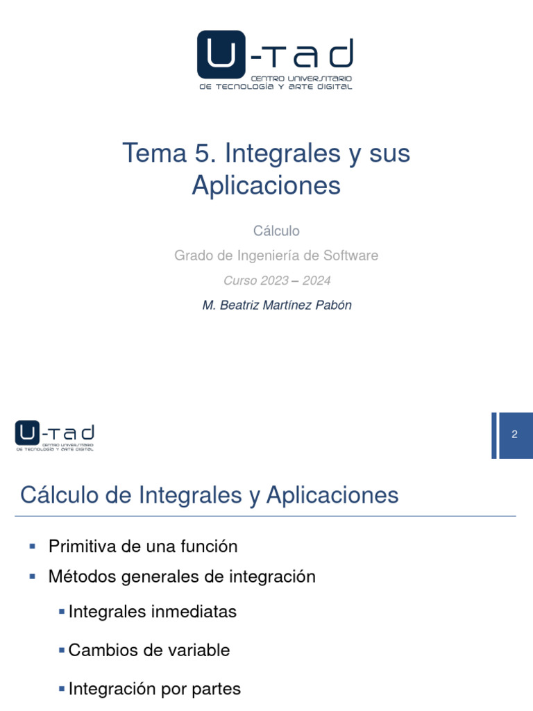 T5. Integrales | PDF | Integral | Función (Matemáticas)
