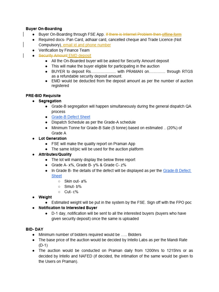 Grade-B - Process Flow - Draft | PDF | Auction