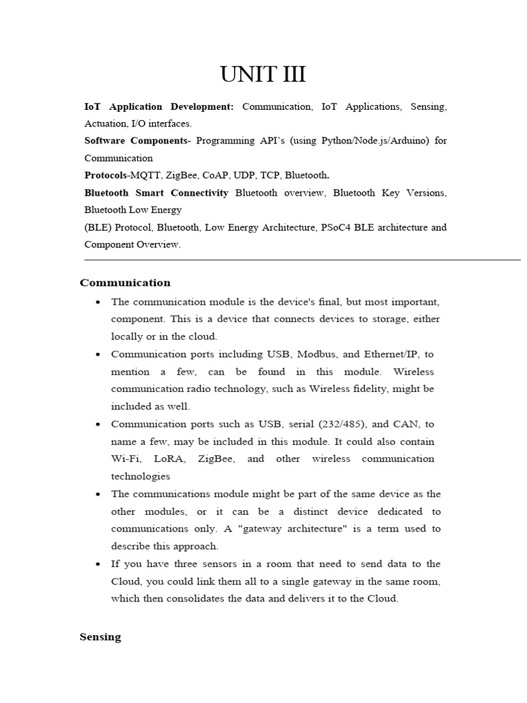 IoT Unit 3 | Download Free PDF | Actuator | Soap