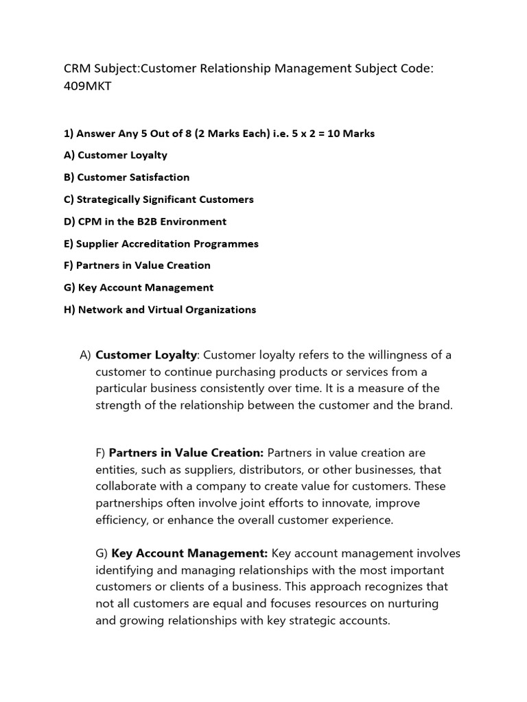 CRM Subject (1) | PDF | Customer Relationship Management | Customer ...