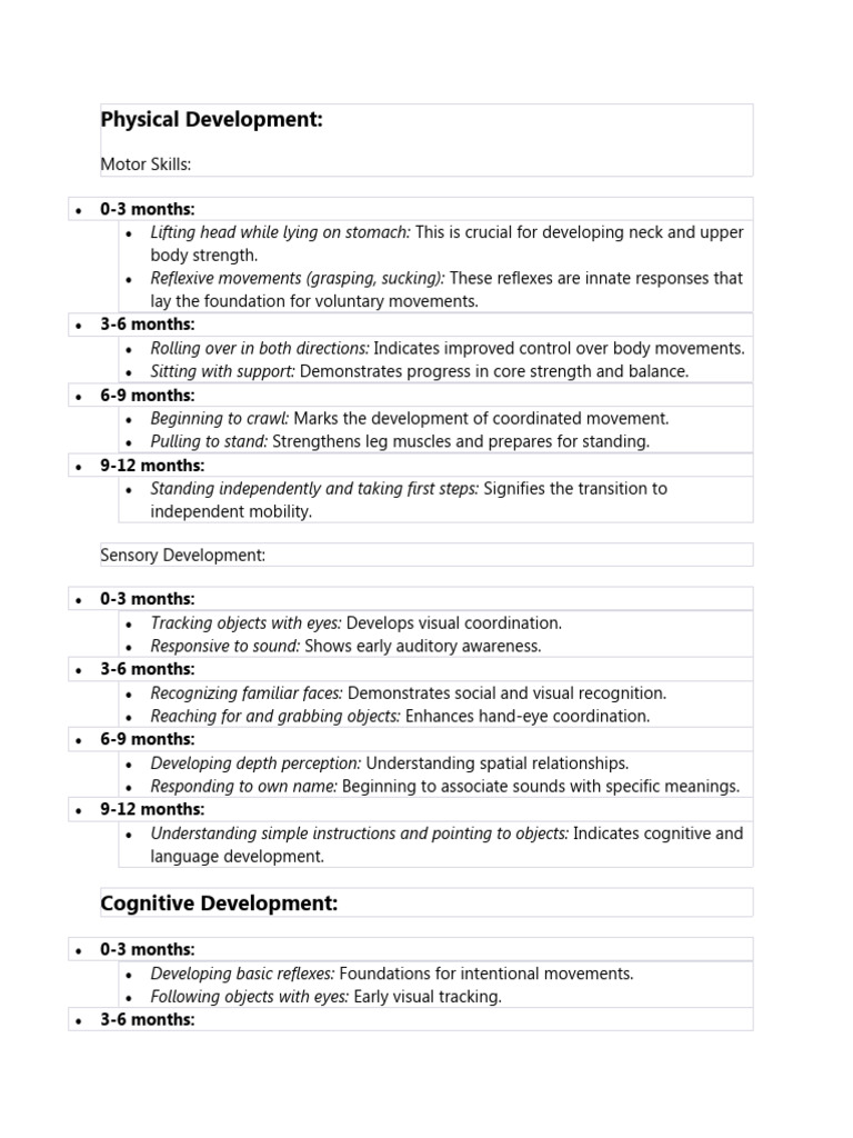 Physical Development:: Motor Skills | PDF | Perception | Behavioural ...