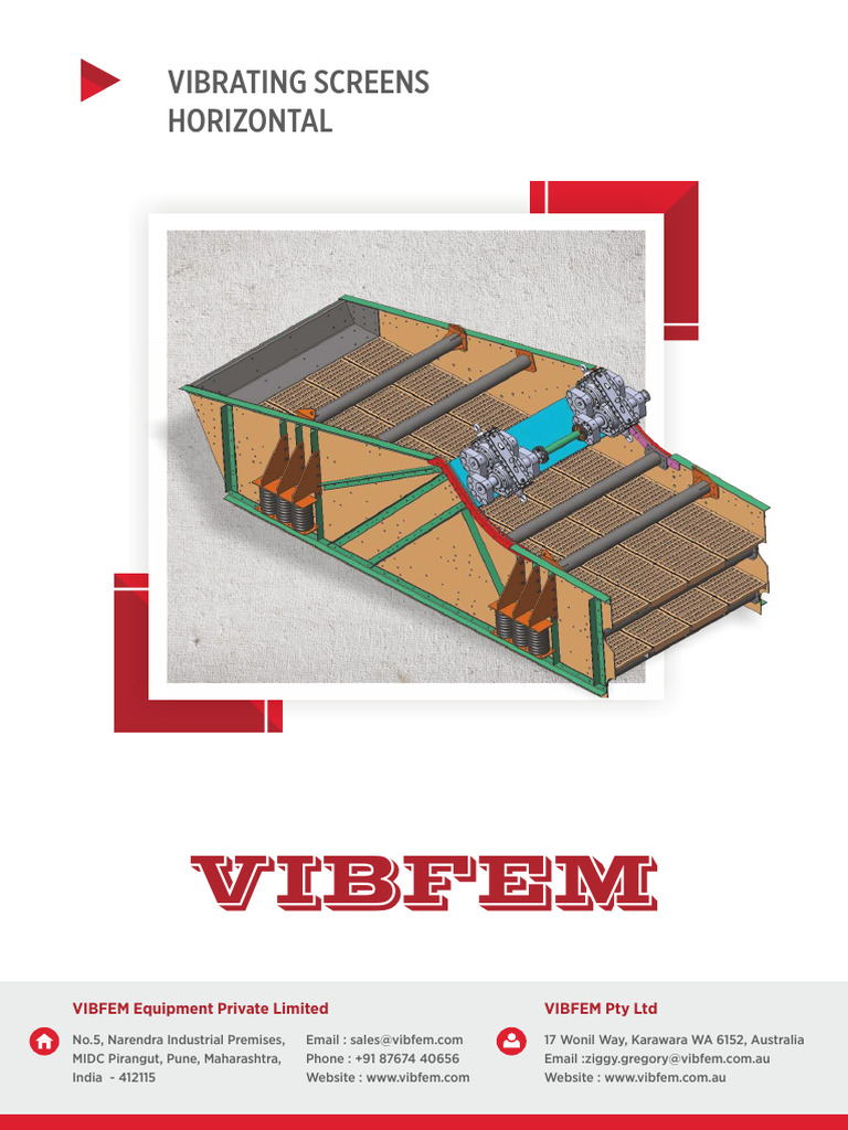 Horizontal Vibrating Screens Specifications | PDF