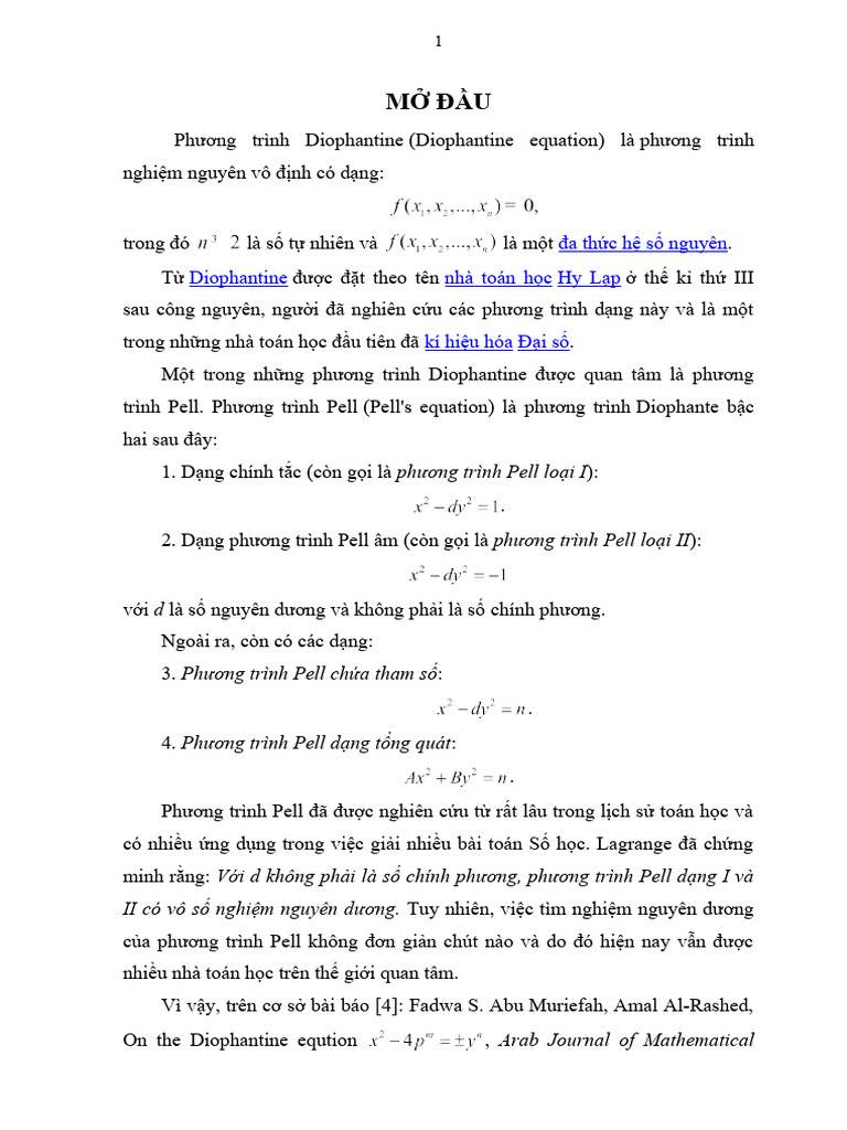 Ve Phuong Trinh Diophant | PDF