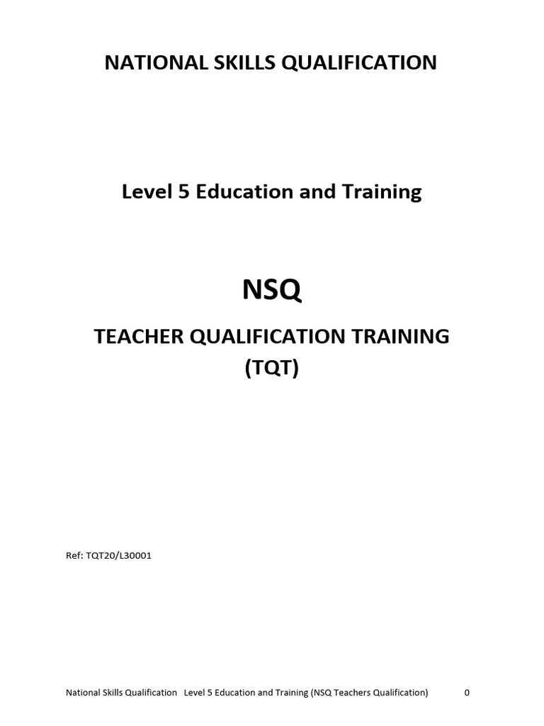 Level 5 Education and Training Teachers Qualification | PDF ...
