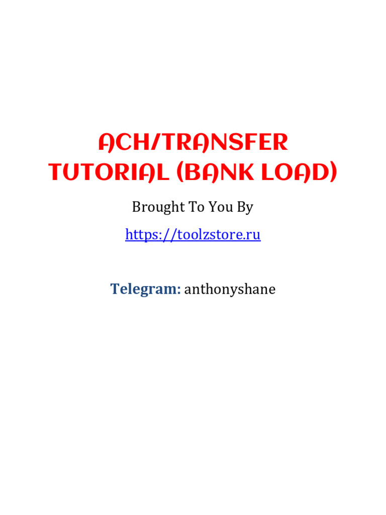 Ach Transfer Tutorial (Bank Load) | Download Free PDF | Login | Computer Science