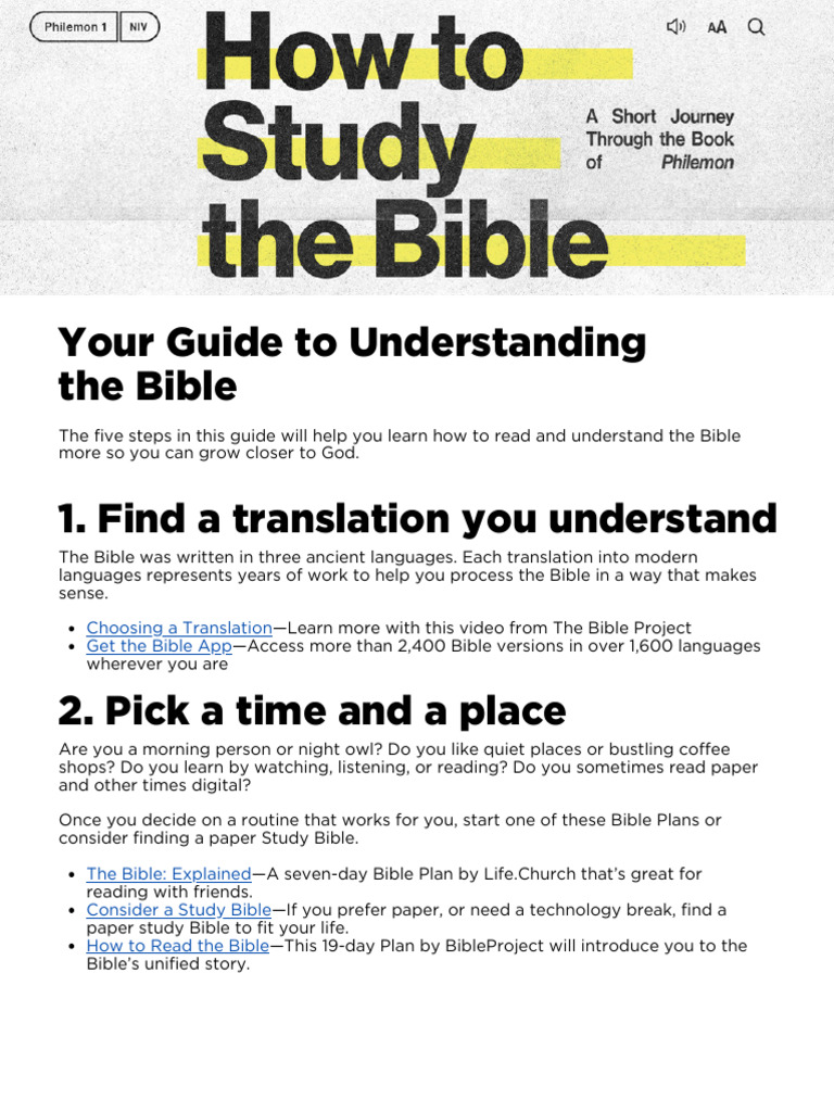 How To Study The Bible Guide | PDF | Prayer | Bible