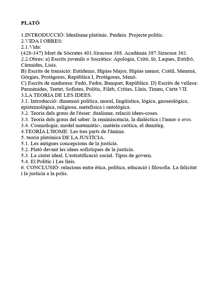 Apunts Plató. | PDF | Platón | Alma