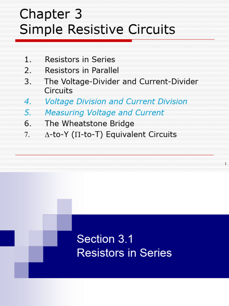 Topic2 - Resistive Circuits - Part 2 | PDF | Series And Parallel Circuits | Resistor