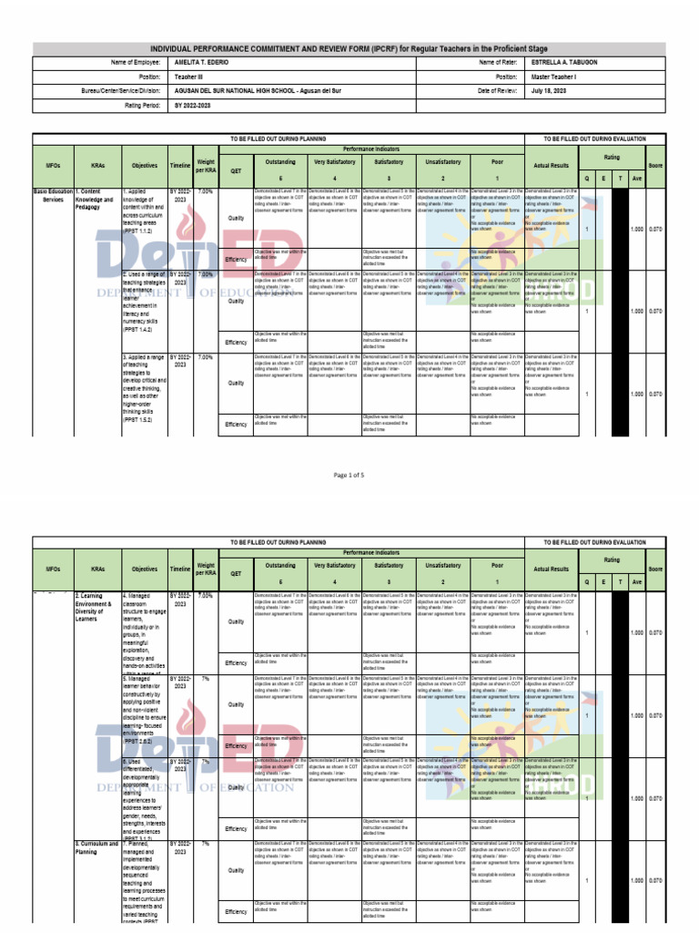 Ederio XLSM | PDF | Learning | Educational Assessment