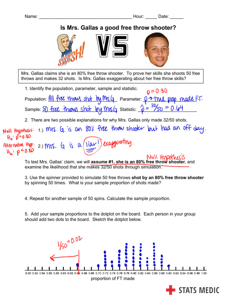Stats Medic - Significance Tests Intro Answer Key | PDF | Null ...