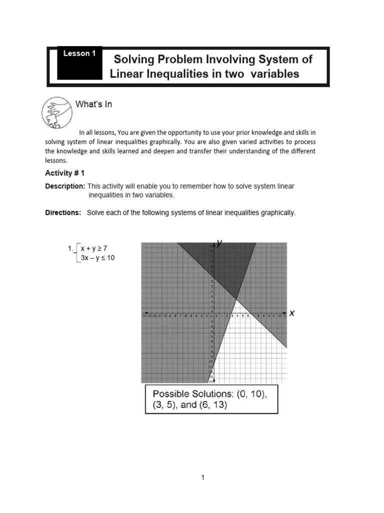Solving Linear Inequalities Graphically | PDF