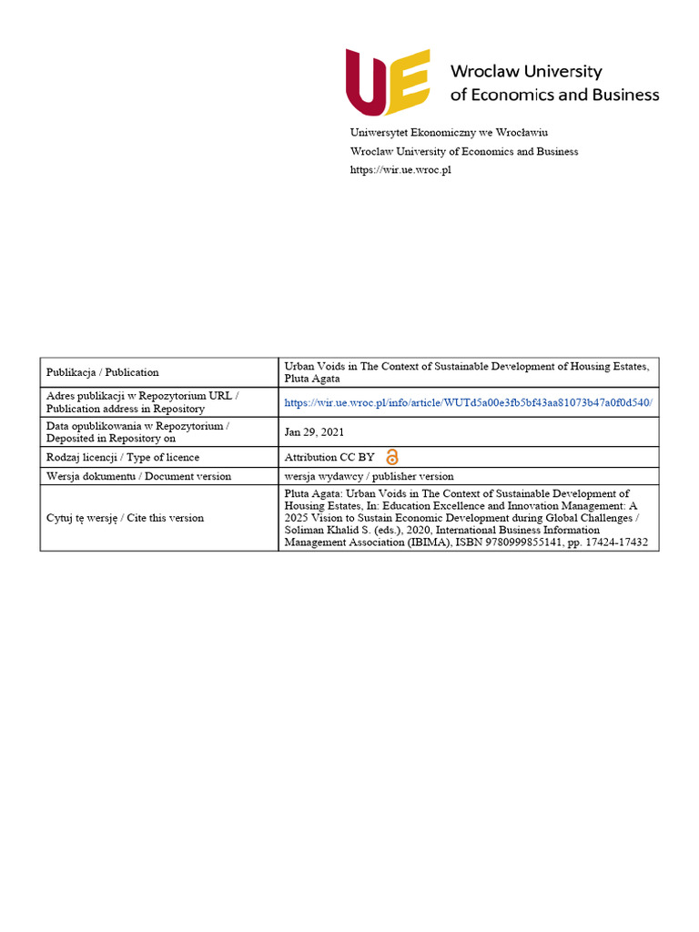 Urban Voids and Sustainable Development | PDF | Sustainability ...