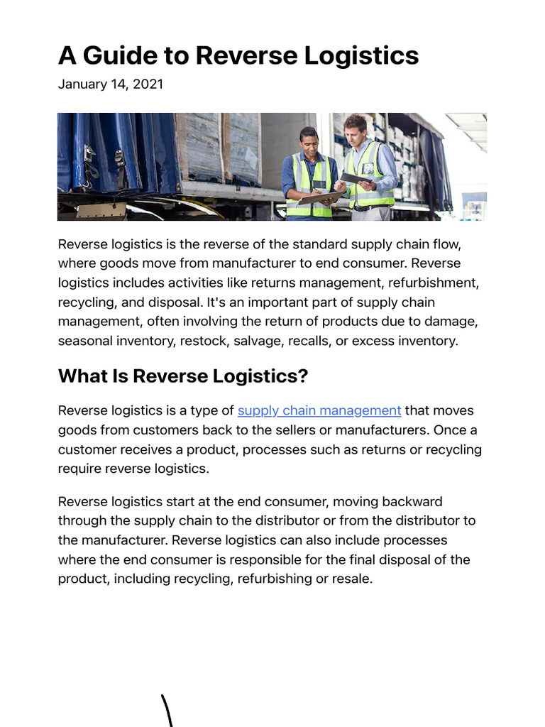 Understanding Reverse Logistics Essentials | PDF | Logistics | Supply Chain