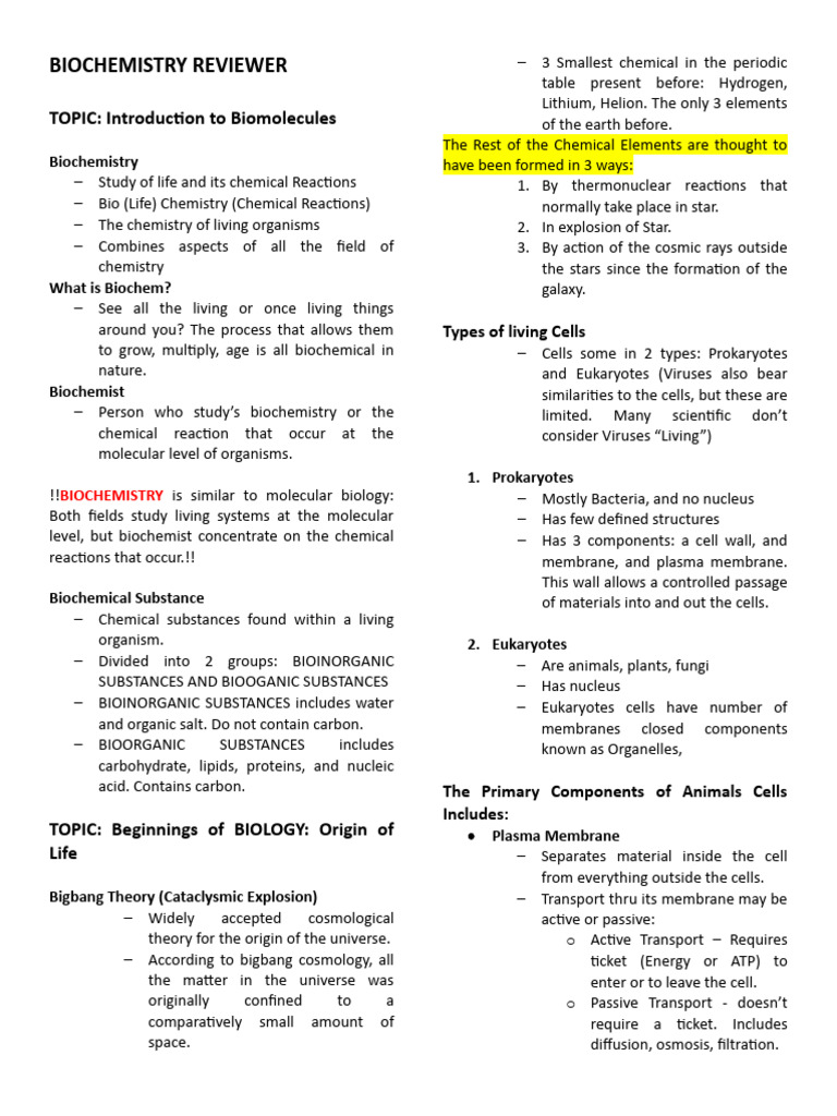 Biochemistry Reviewer | Download Free PDF | Buffer Solution | Acid