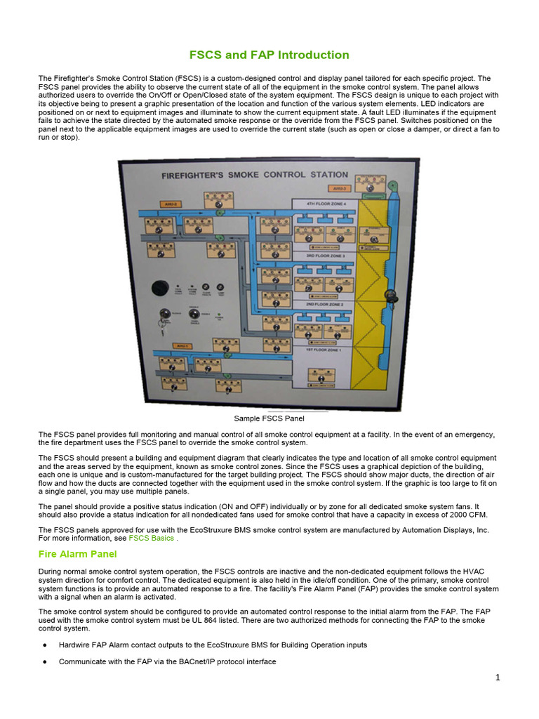 FSCS - Fire Fighters' Smoke-Control Station (Schneider) | PDF ...