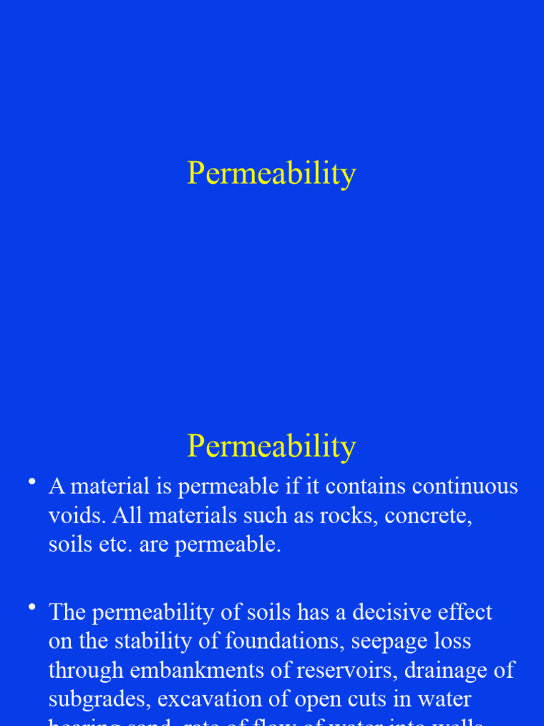 PERMEABILITY | PDF | Permeability (Earth Sciences) | Soil Mechanics