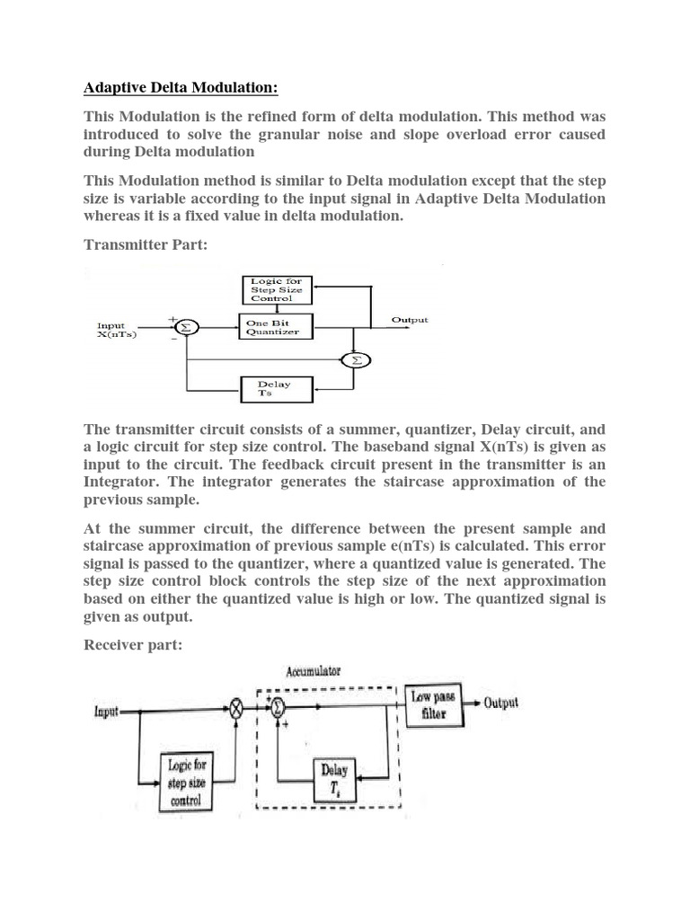 Adaptive Delta Modulation | PDF