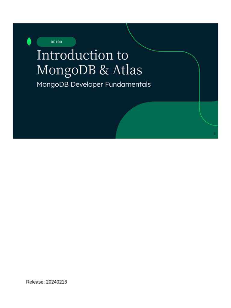 MongoDB & Atlas Fundamentals Guide | PDF | Mongo Db | Databases
