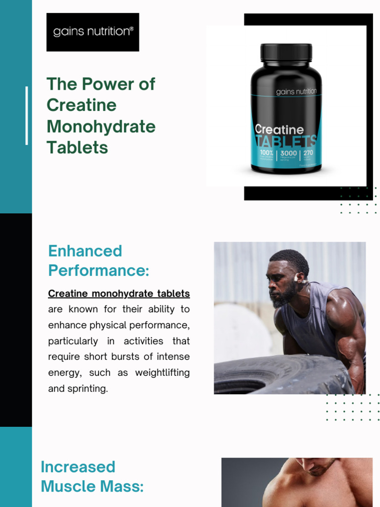 Creatine Monohydrate Tablets | PDF | Wellness