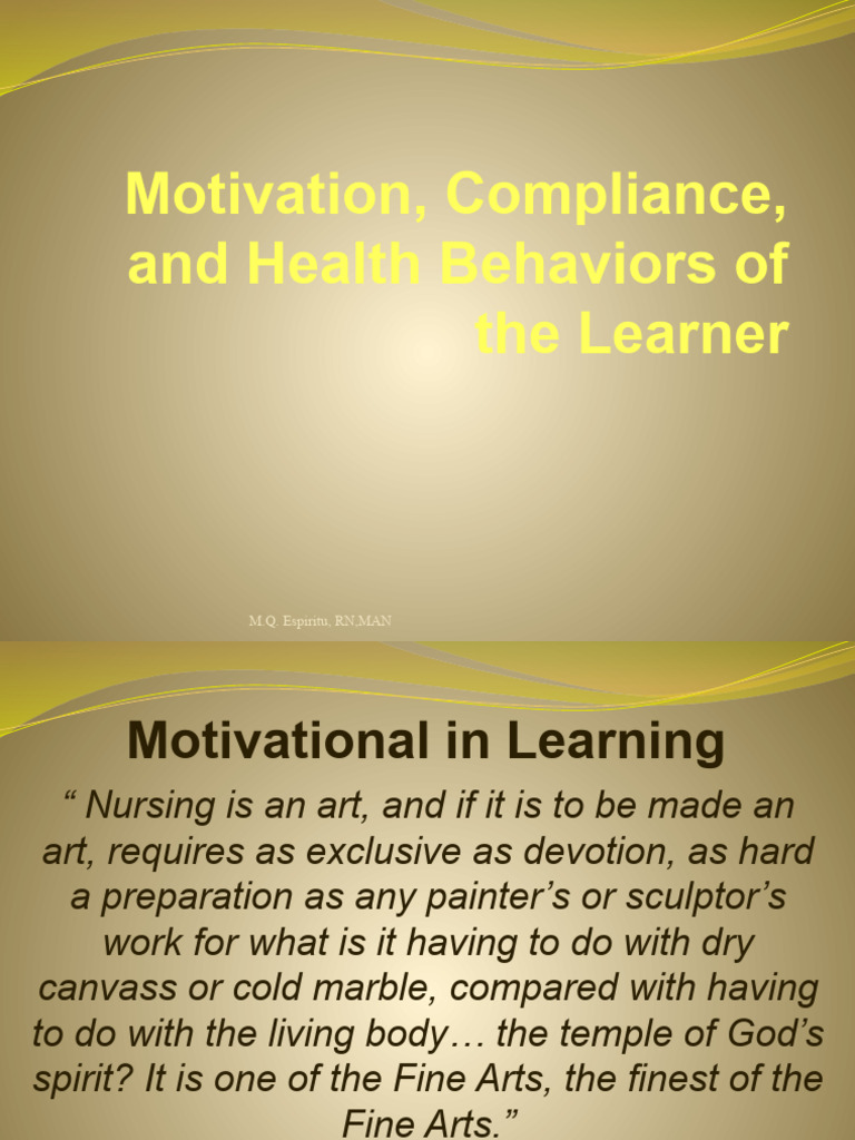 Motivation and Health Behaviors in Learning | PDF | Motivation ...