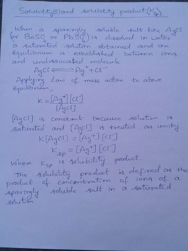 solubility product | PDF
