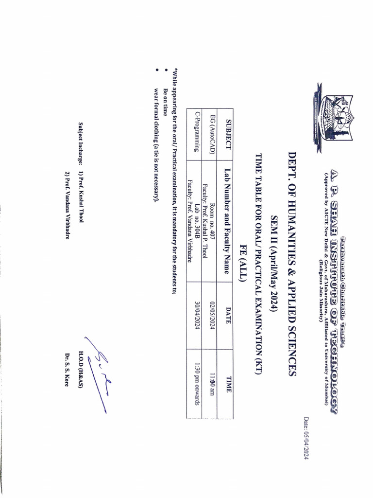 Oral Practical - TT - (EG and CP) KT | PDF