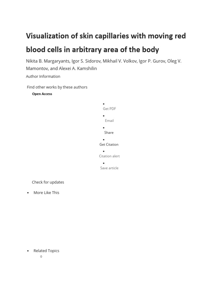 Skin Capillary Visualization Method | PDF | Camera Lens | Polarization ...