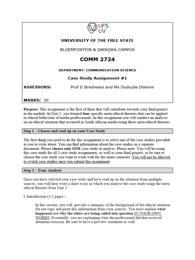 Case Study Assignment 1 | PDF | Essays | Cognition