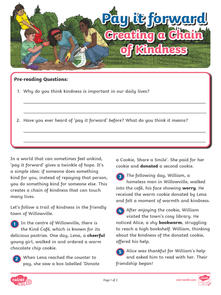 Pay It Forward | PDF | English As A Second Or Foreign Language | Humanities Education