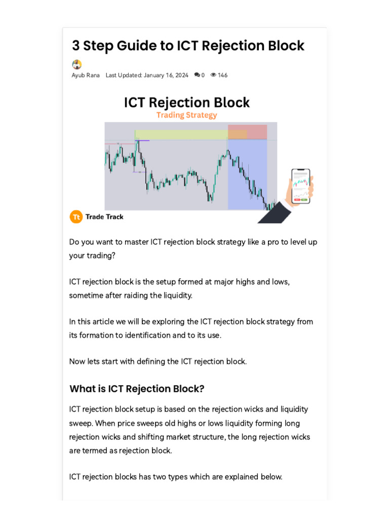 3 Step Guide To ICT Rejection Block - ICT | PDF | Finance & Money ...