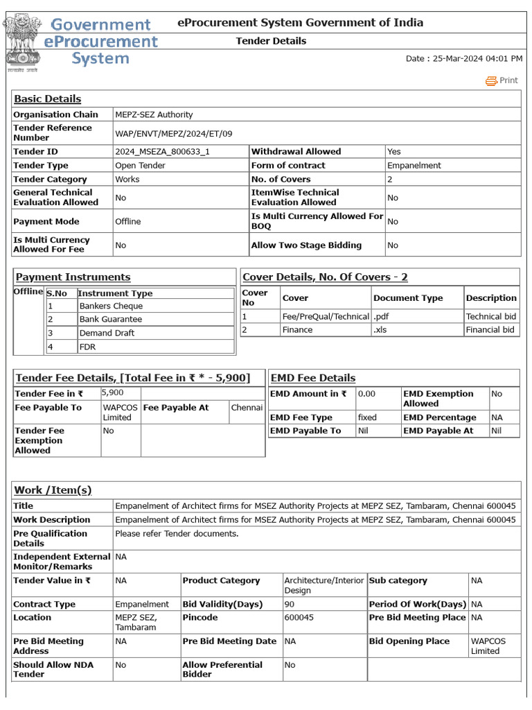 Eprocurement System Government of India | PDF | Legal Tender | Banks