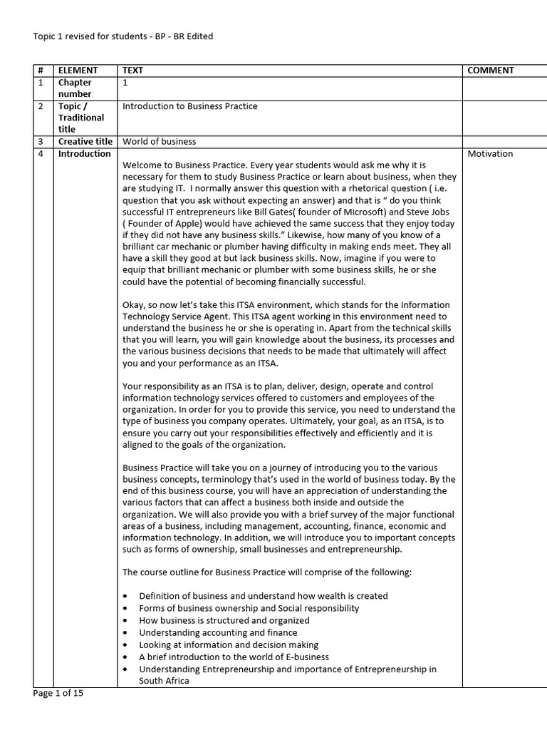 Topic 1 Revised For Students - BP - BR Edited | PDF | Recession ...