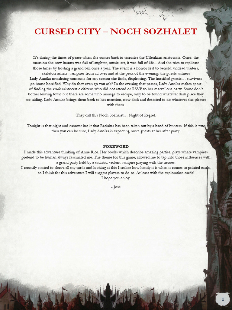 Cursed City - NOCH SOZHALET | PDF