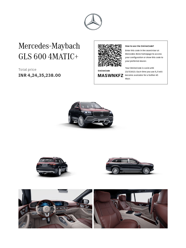 Mercedes-Maybach GLS 600 4MATIC+ MASWNKFZ | PDF | Wheeled Vehicles ...