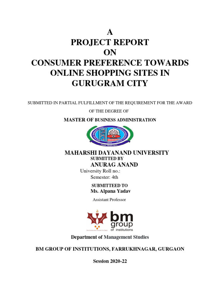 Mca Project Report | PDF | Online Shopping | E Commerce